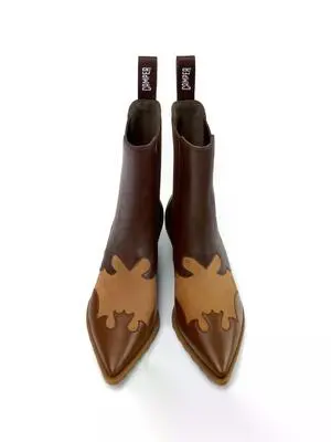 Camper Aníta Panelled Leather Ankle Boots - Brown