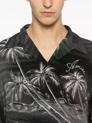 Amiri Palm Tree-print Shirt - Black