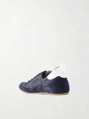 JAMIE HALLER Sacchetto Leather And Suede-trimmed Shell Sneakers - Blue