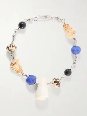 Tohum Design Sterling Silver And Seashell Beaded Necklace