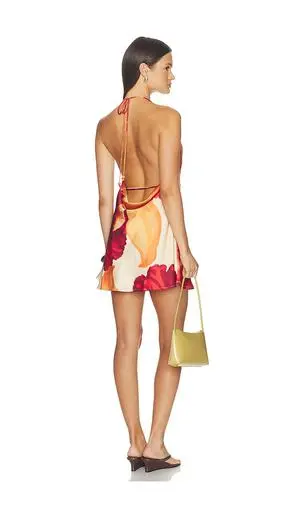 SNDYS. Cattleya Cowl Mini Dress In Print