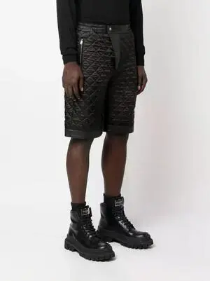 Moschino Quilted Logo Patch Knee-length Shorts