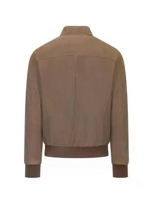 Herno Zip-up Suede Bomber Jacket