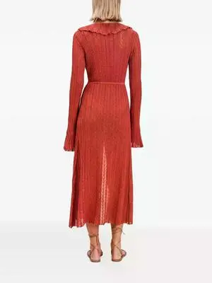 Devon Windsor Sienna Open-knit Robe Beach Cover-up - Red