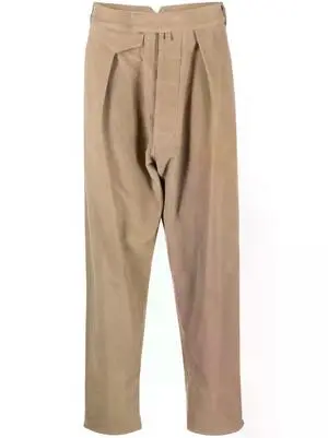 Moschino Pleated Straight Leg Trousers - Neutrals