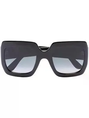 Gucci Oversize-frame Sunglasses With Interlocking G Logo - Black