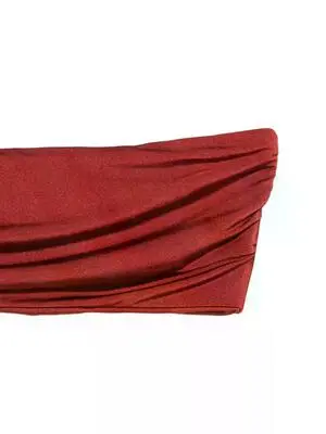 MOUTAKI Ruched Strapless Bikini Top - Red