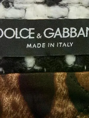 Dolce & Gabbana Houndstooth Pattern Long Sleeve Coat
