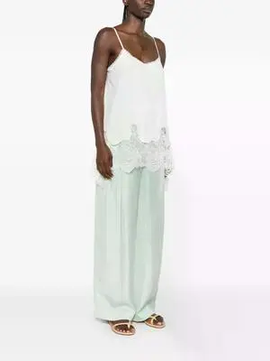 Fabiana Filippi V-neck Lace Trim Asymmetric Top