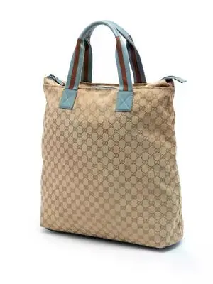 Gucci Gg Canvas Web Vertical Tote Bag