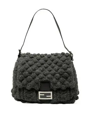 Fendi 2000-2010 Crochet Wool Mamma Forever Shoulder Bag