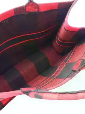 Dior Canvas Plaid Oblique Tote Bag