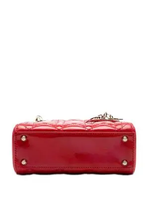 Dior Patent Cannage Lady Satchel - Red