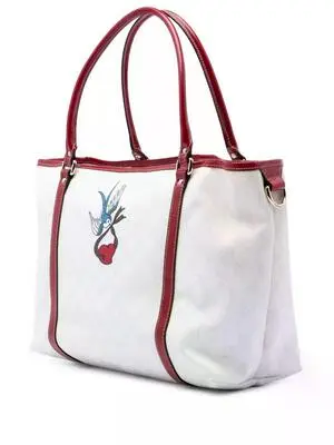Gucci Gg Supreme Tattoo Heart Joy Tote Bag - Red
