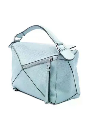 Loewe Small Anagram Embossed Calfskin Puzzle Satchel - Blue