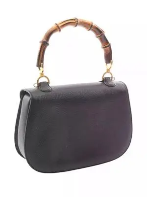 Gucci Calfskin Bamboo Satchel - Black