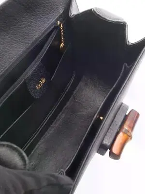 Gucci Calfskin Bamboo Satchel - Black