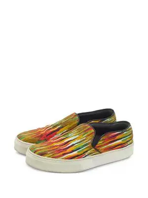 Celine Abstract Pattern Slip-on Sneakers - Red