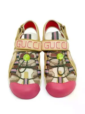 Gucci Tinsel Flat Sandals - Brown