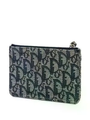 Dior Diorissimo Trotter Canvas Wristlet Pouch - Blue