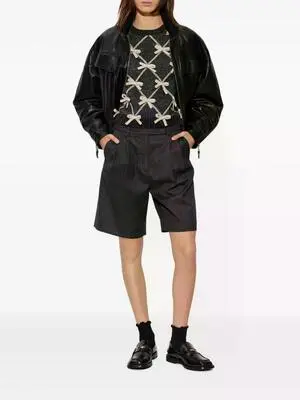 Moschino Diamond-knit Sweater With Bow Embellishments