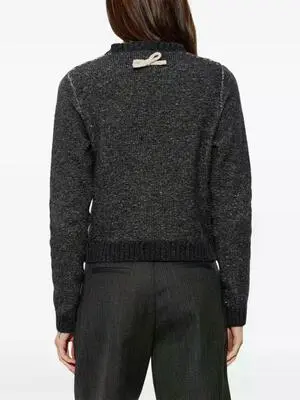 Moschino Diamond-knit Sweater With Bow Embellishments