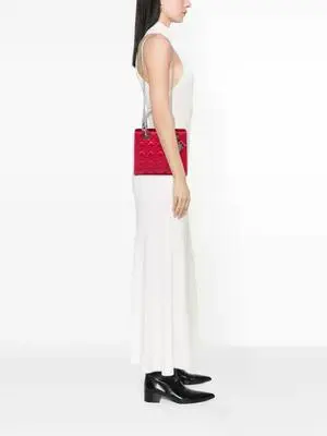 Dior Christian Dior Lambskin Cannage Lady Dior Satchel Pink