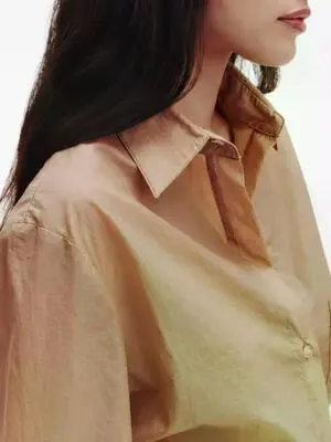 TWP Sheer Button-up Shirt With Classic Collar - Neutrals