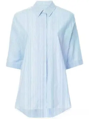 WALK OF SHAME Double Sleeved Striped Shirt - Blue