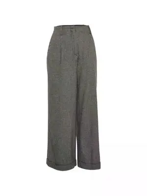 Sandro Houndstooth High-rise Wide-leg Trousers