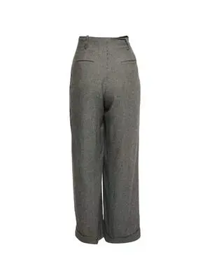 Sandro Houndstooth High-rise Wide-leg Trousers