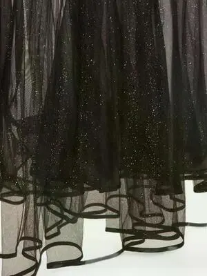 Elisabetta Franchi Glitter Embellished Strapless Midi Dress