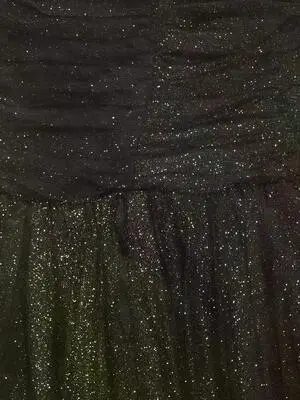 Elisabetta Franchi Glitter Embellished Strapless Midi Dress