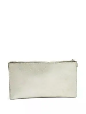 Michael Kors Studded Saffiano Leather Clutch Bag - Silver