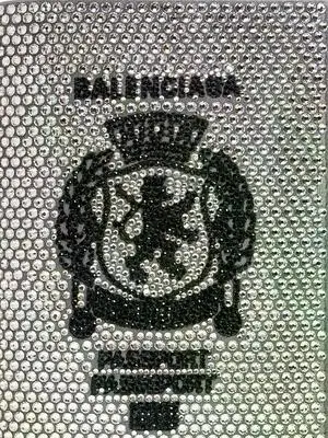 Balenciaga Embellished Passport Calfskin Cardholder