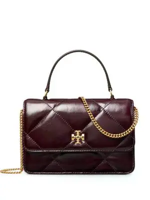 Tory Burch Mini Kira Diamond Quilted Distressed Top-handle Crossbody - Red