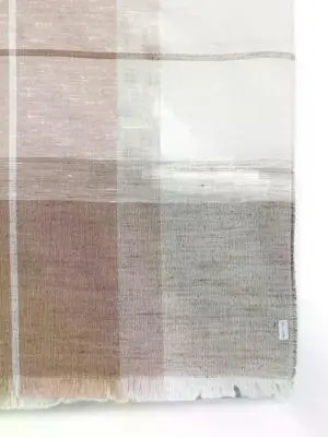 Pal Zileri Check-pattern Frayed Scarf