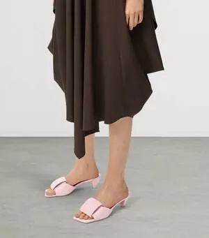 Loewe Leather Origami Mules - Pink