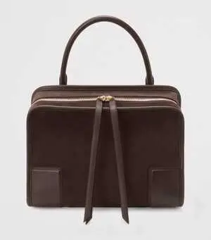 Loewe Medium Suede Amazona 180 Top-handle Bag - Beige