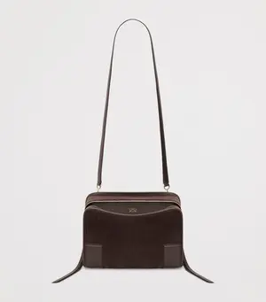 Loewe Medium Suede Amazona 180 Top-handle Bag - Beige