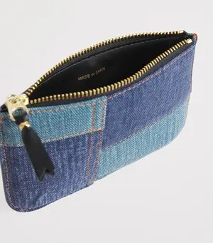 Play Comme Des Garcon Lambskin Denim-patch Wallet