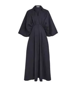 Palmer//harding Cotton Stripe Resilient Maxi Shirt Dress