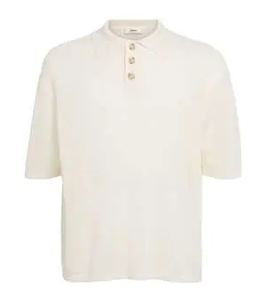 Commas Open-weave Polo Shirt - Beige