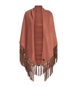 Colombo Cashmere Fringe-detail Shawl - Orange