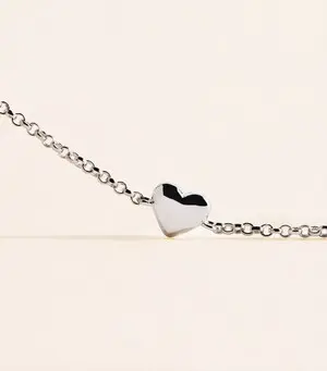 ASTRID & MIYU Recycled Sterling Heart Charm Bracelet