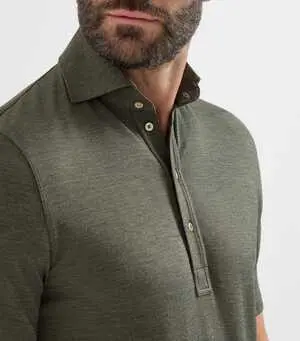 Brunello Cucinelli Virgin Wool-silk-cotton Polo Shirt