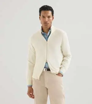 Brunello Cucinelli Cashmere Zip-up Cardigan - White
