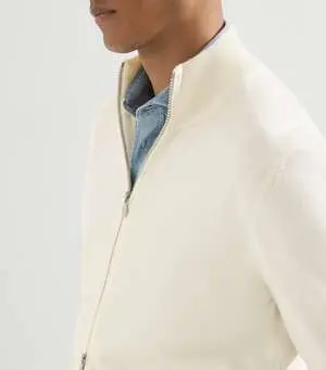 Brunello Cucinelli Cashmere Zip-up Cardigan - White