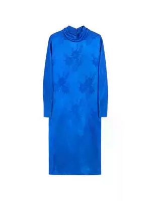 Valentino Garavani Shiny-matte Jacquard Midi Dress - Blue