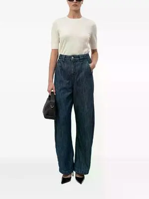 BOSS Short-sleeve Crew-neck Fine Knit Sweater